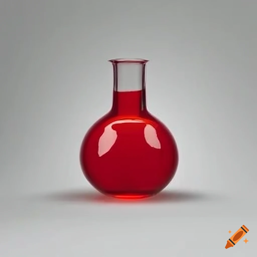 Laboratory glassware red on Craiyon