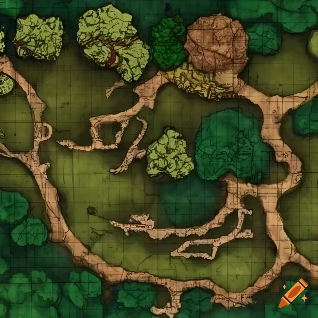 DND forest map on Craiyon