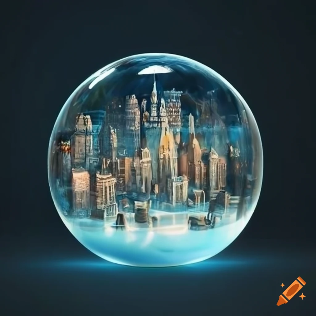Photorealistic miniature city inside glass sphere by artist Alberto ...
