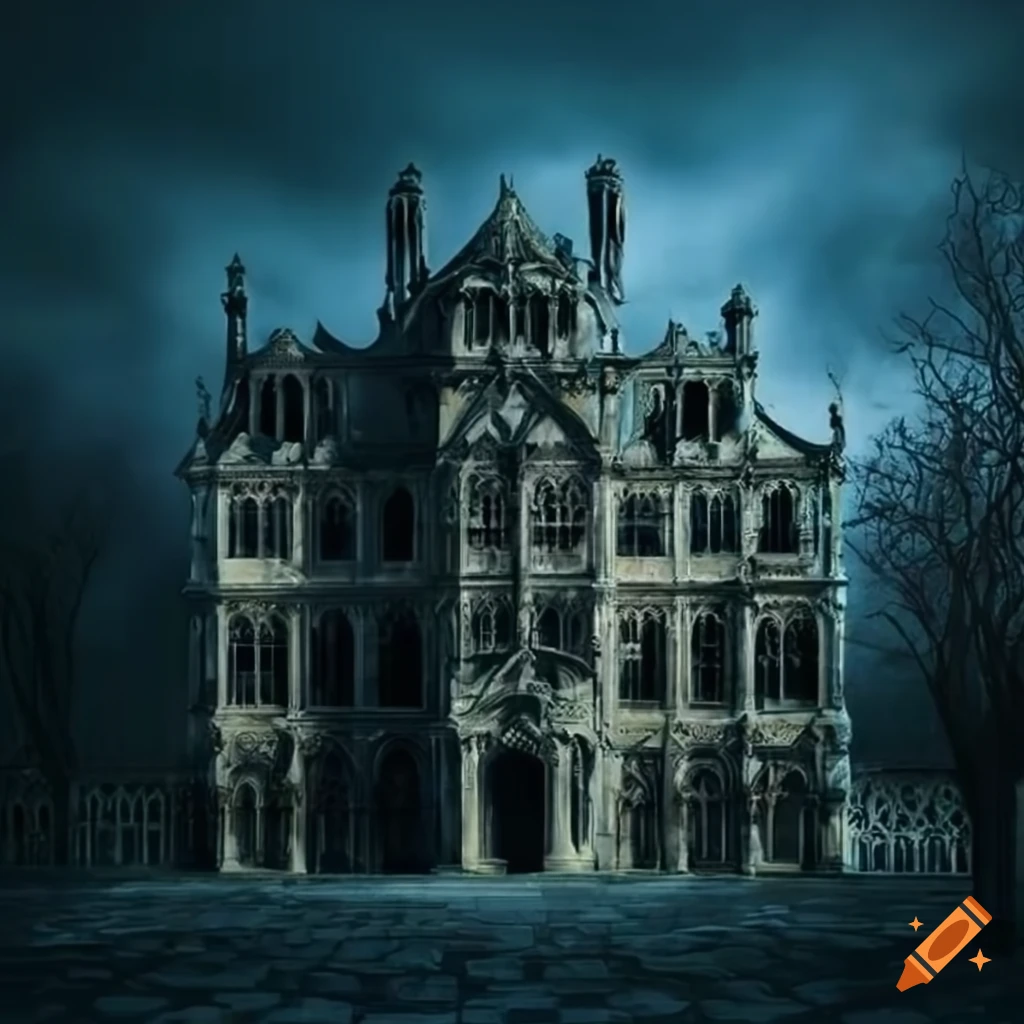 Gothic baroque mansion background