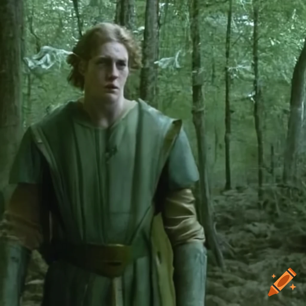 George MacKay as a heroic elf in the Silmarillion, long blonde hair on ...