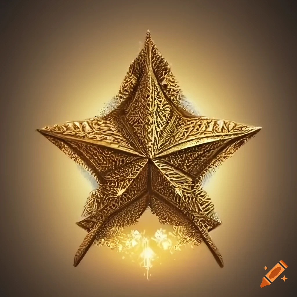Golden tree star, festive