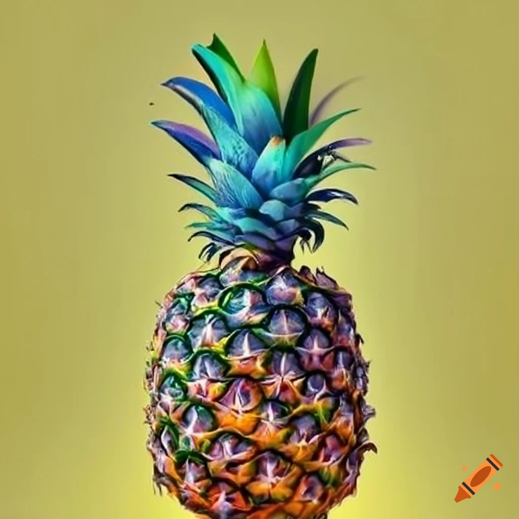 A juicy pineapple with a colorful twist on Craiyon