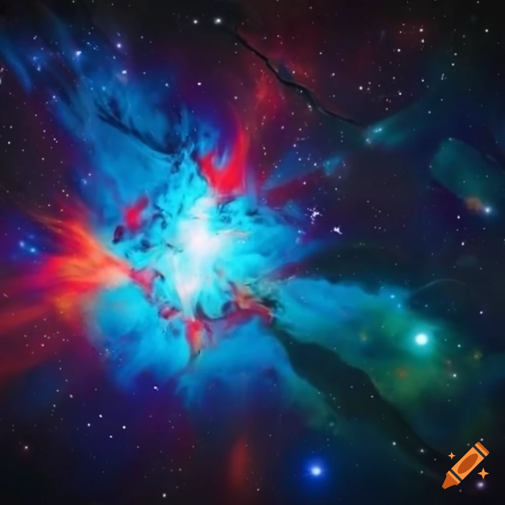 Colorful depiction of a supernova