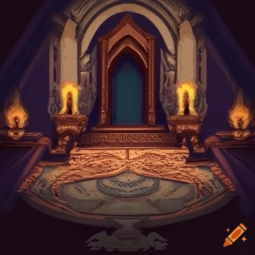 Background image of throne room from 2d rpg game in simple style with ...