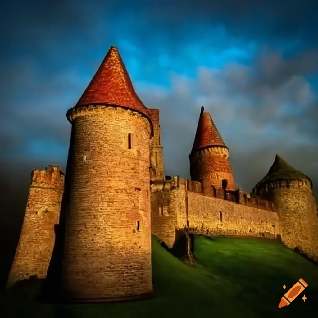 A fortified castle with two towers and a keep in dorne