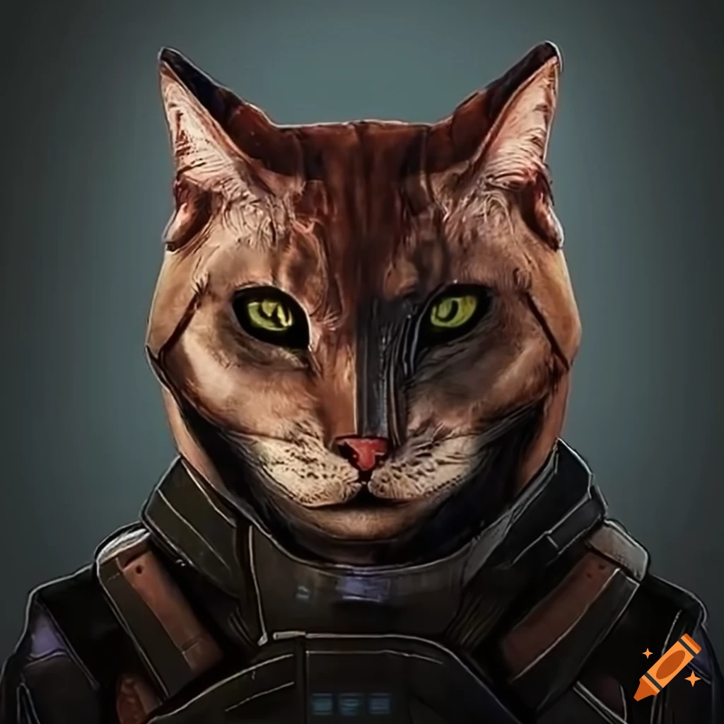 Mass effect shepard cat on Craiyon