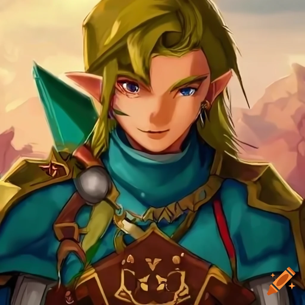 The legend of zelda, anime style, high quality, link wearing royal ...