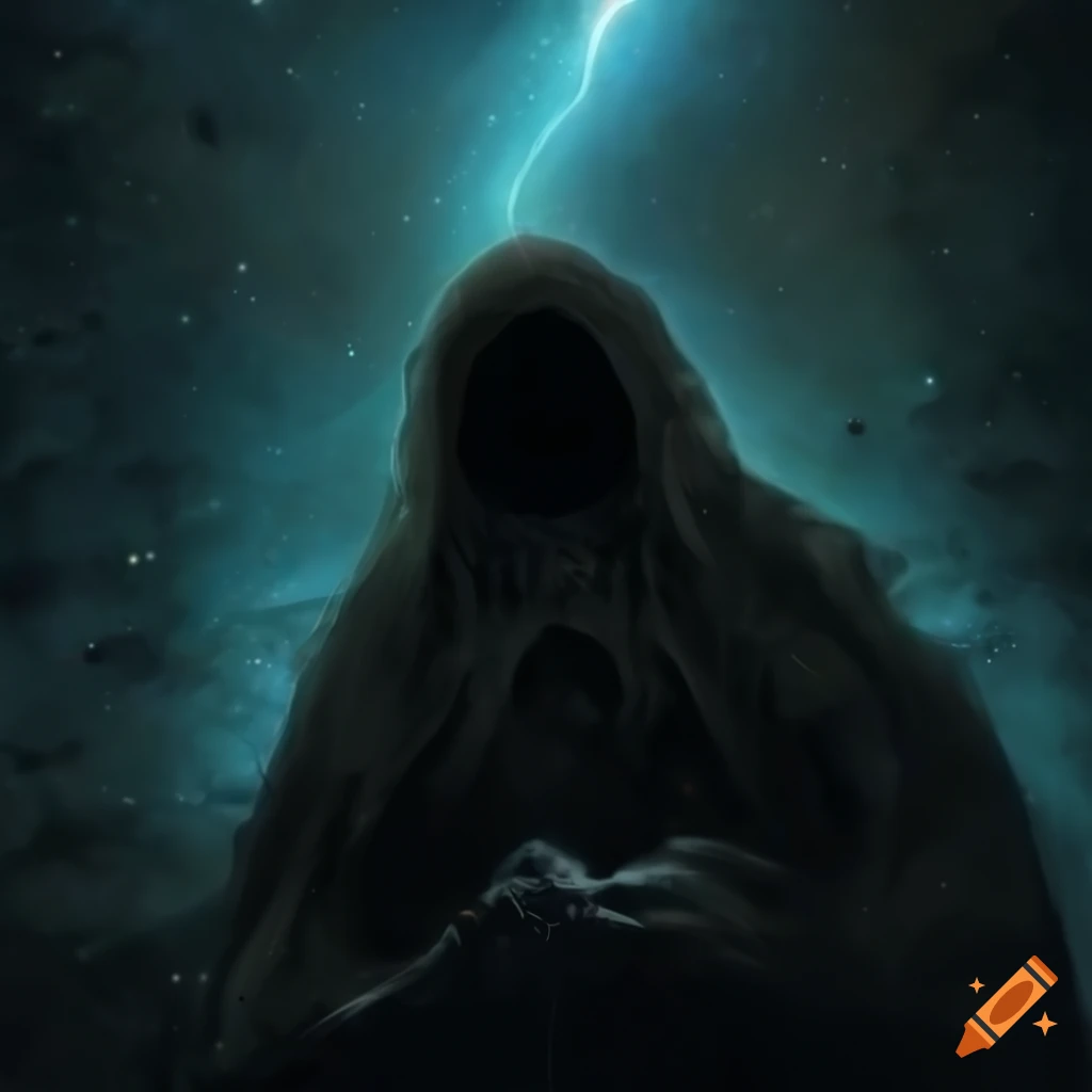 Endless void, skeletal, black hole, eerie, cosmic abyss on Craiyon