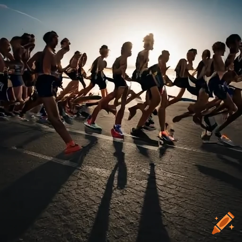 Group of runners participating in JP Morgan event on Craiyon