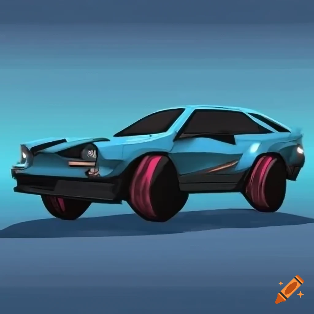 A stylized concept car inspired by the bc rich warlock in a cel shaded ...