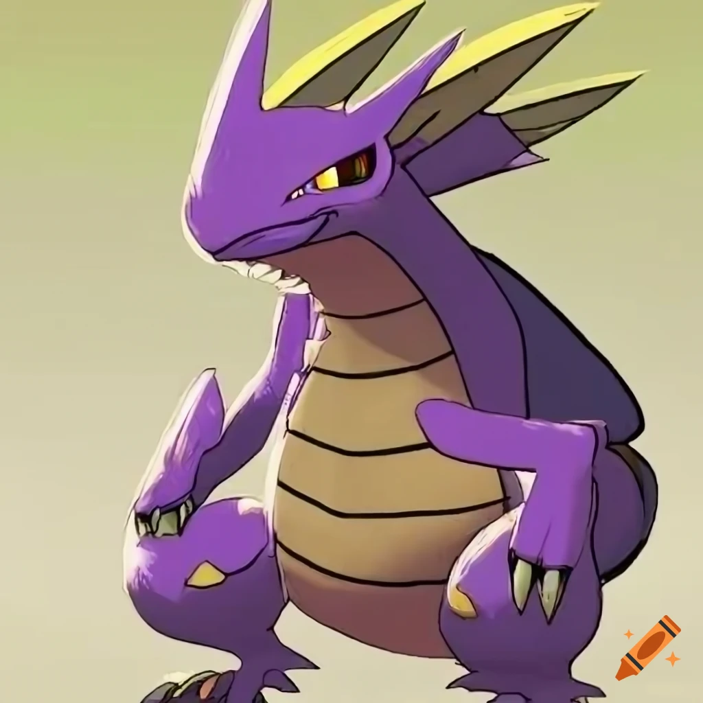 Nidoking is a large, bipedal, purple mammalian Pokémon with distinct ...