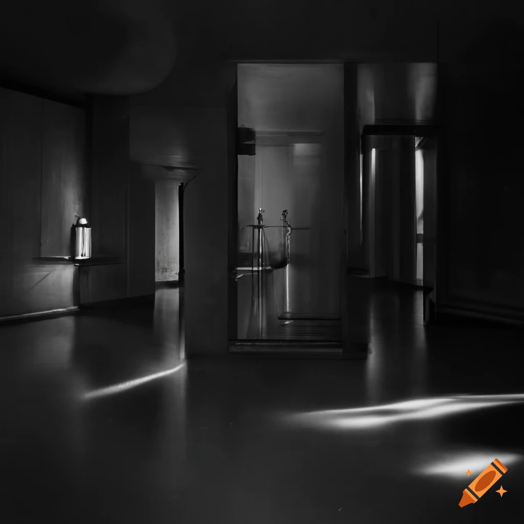 Dance room in man ray photo style