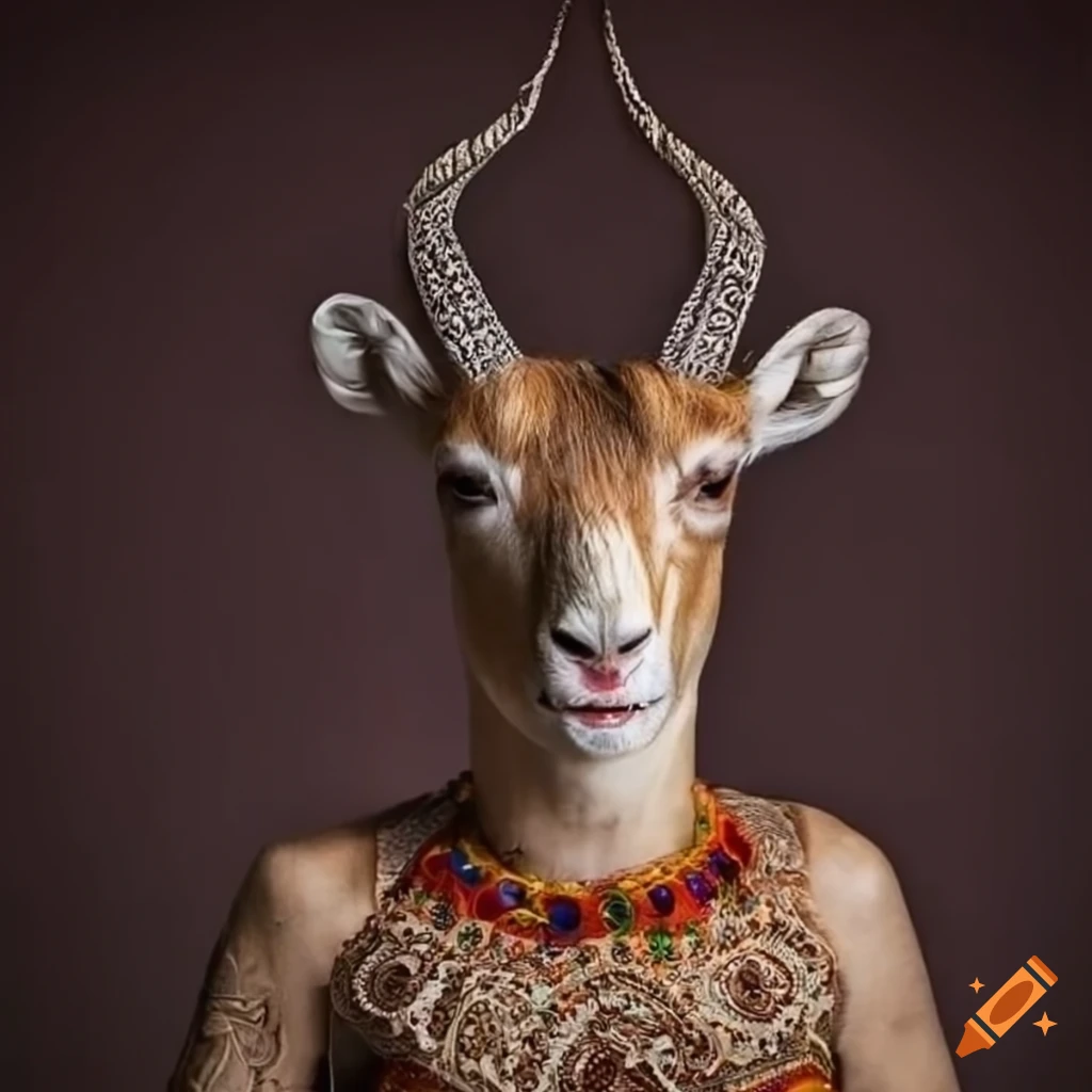 Saiga Saiga Saigini Saiga tatarica Capra tatarica head and chapan or ...