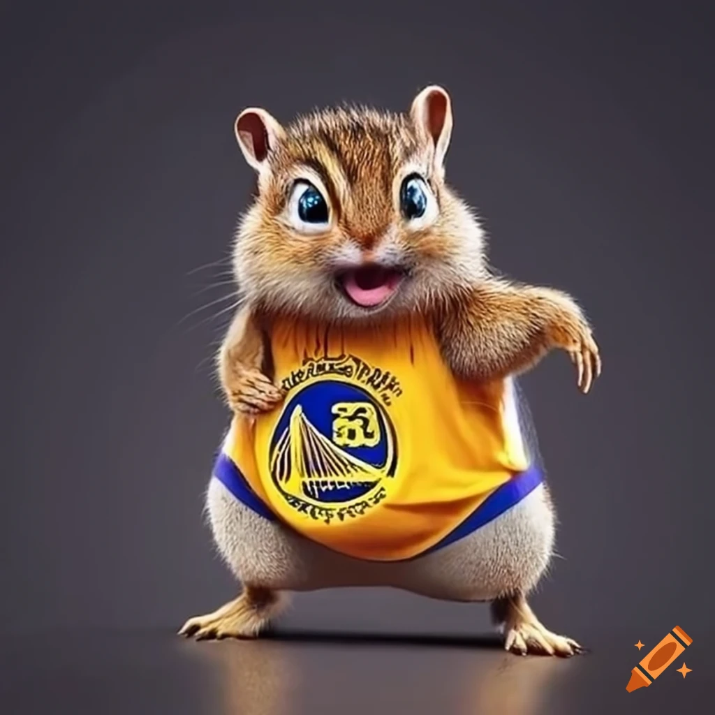 The cutest chipmunk in a golden state warriors uniform on Craiyon