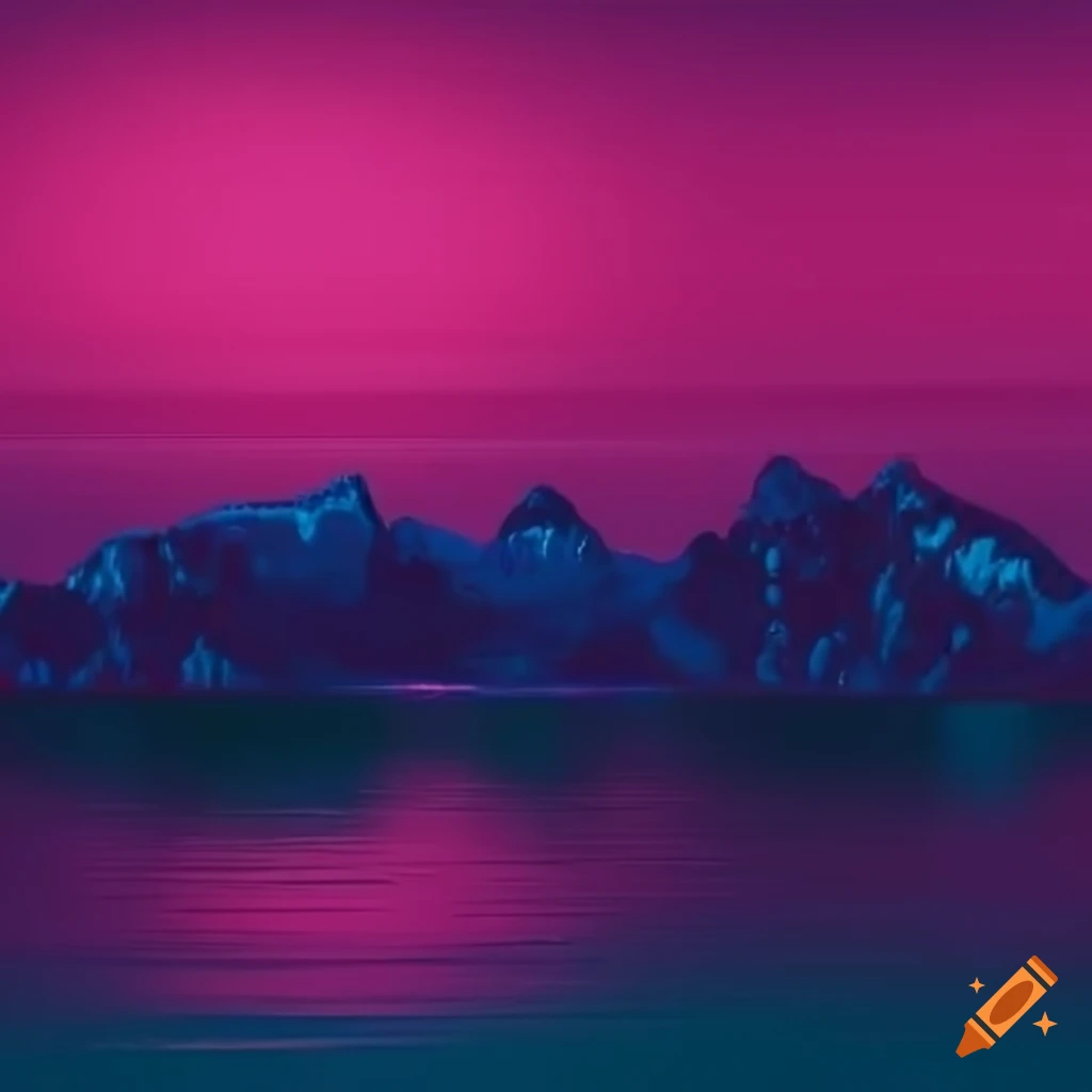 Retrowave landscape, vaporwave, 4k, bright colors on Craiyon