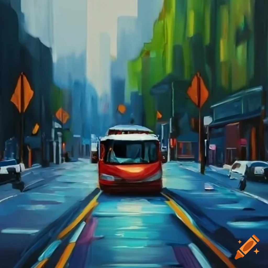 Autonomous shuttle route planning, options, showing road lanes on Craiyon