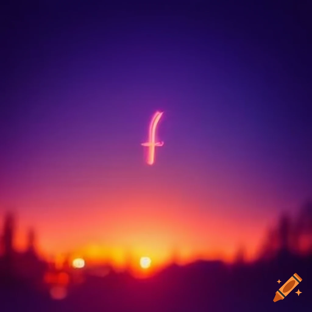 Sunrise made of neon signs on Craiyon