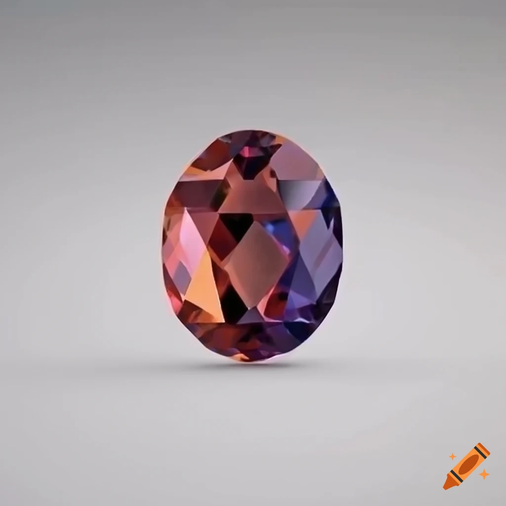 Minimalist oval diamond gemstone in aztec triangle pattern
