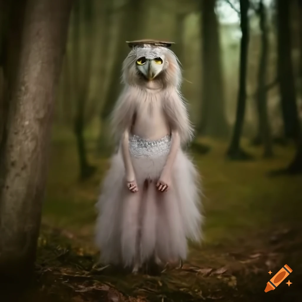 Fluffy owl fairy forest