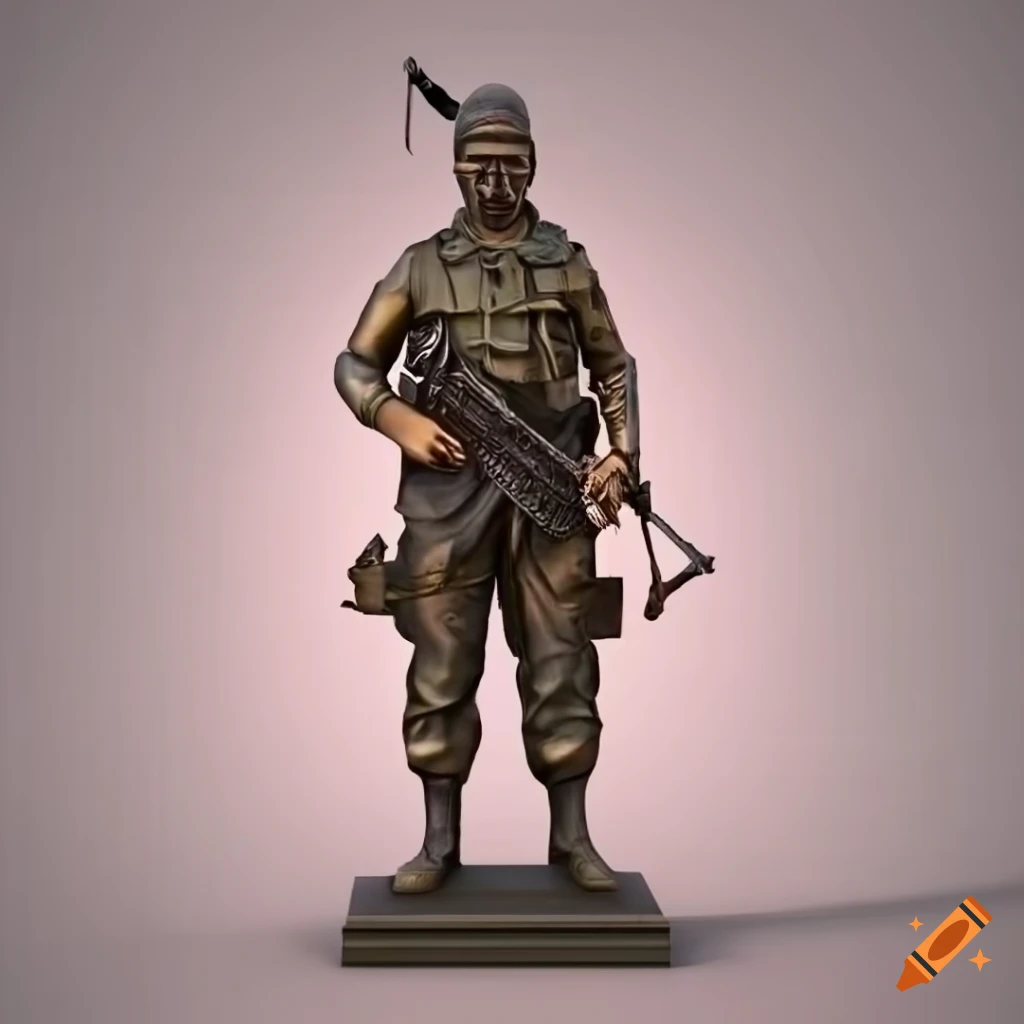 Indian soldier 3d statue on Craiyon