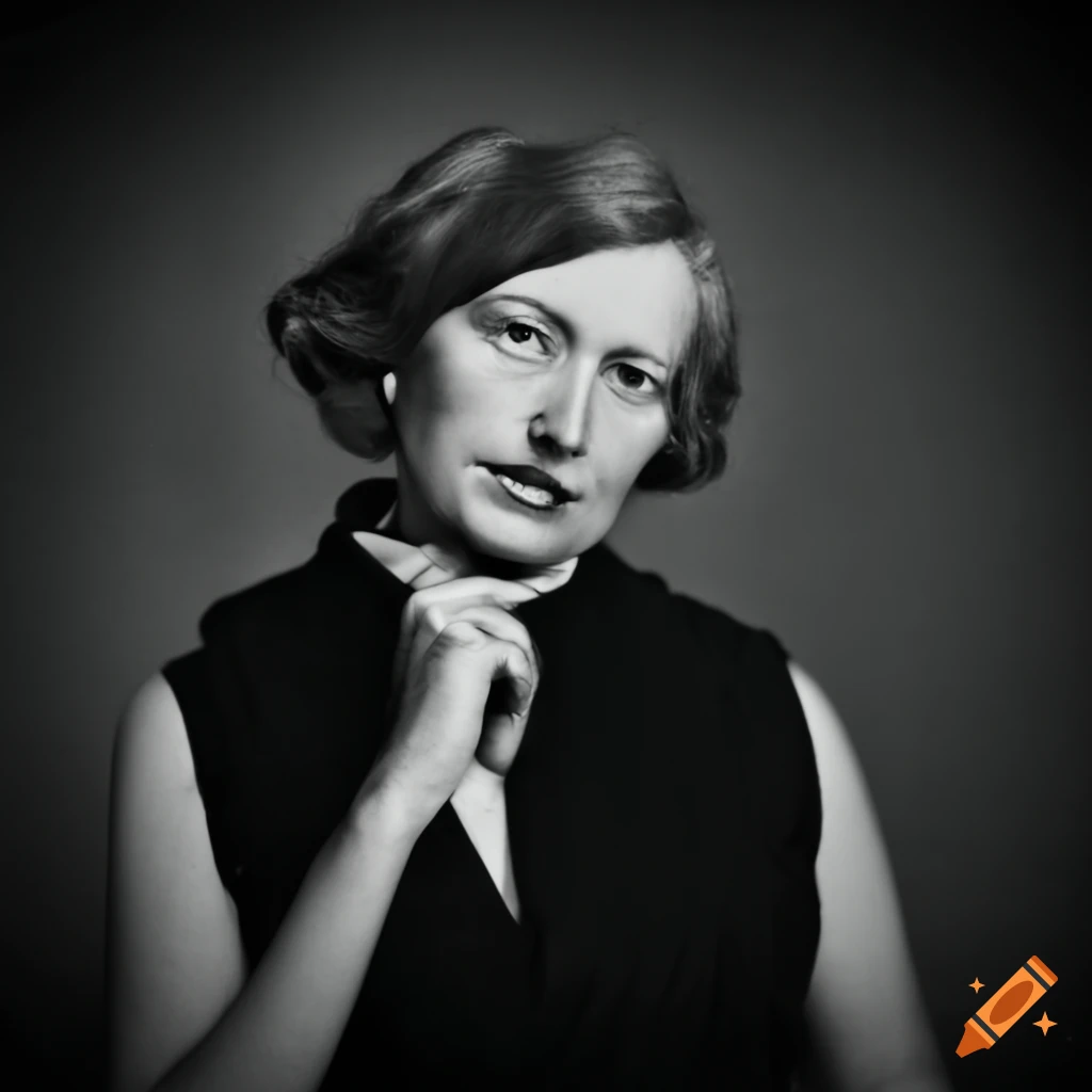 Female karl marx, black and white