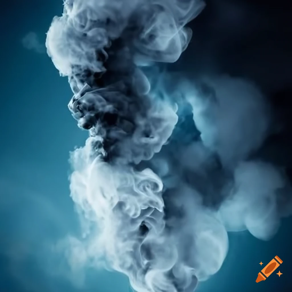 Smoke cloud mixing together, satellite view