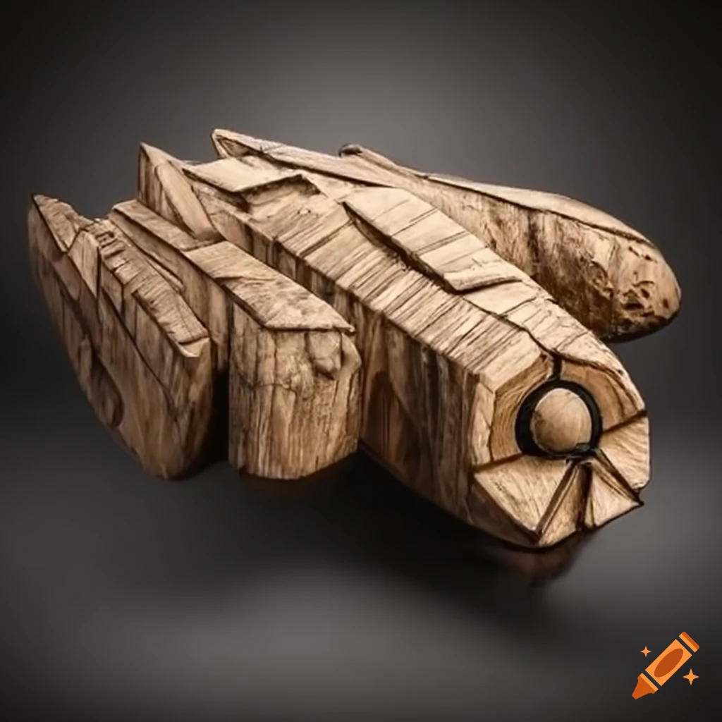 Ancient spaceship made of stone and wood on Craiyon