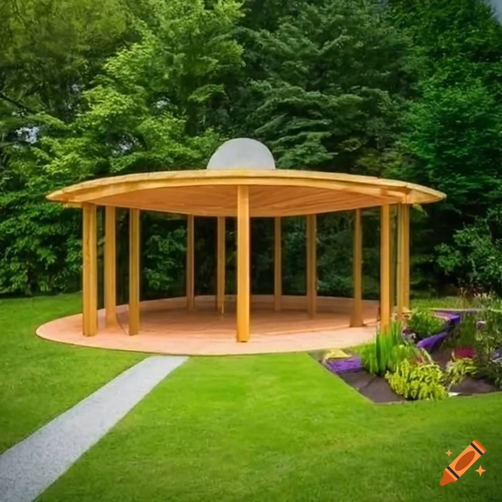 A small easy to build modern architectural pavillion in the middle of a ...