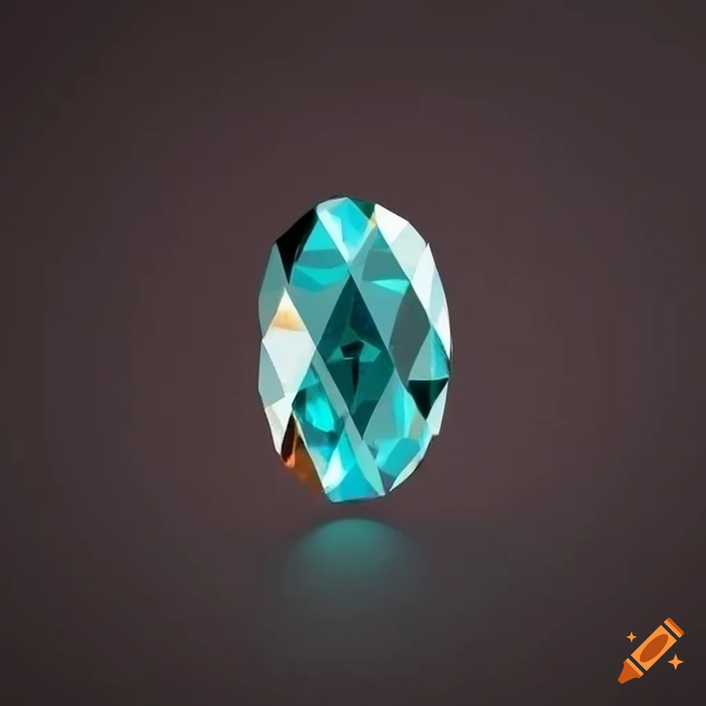 Minimalist oval diamond gemstone in aztec triangle pattern on Craiyon