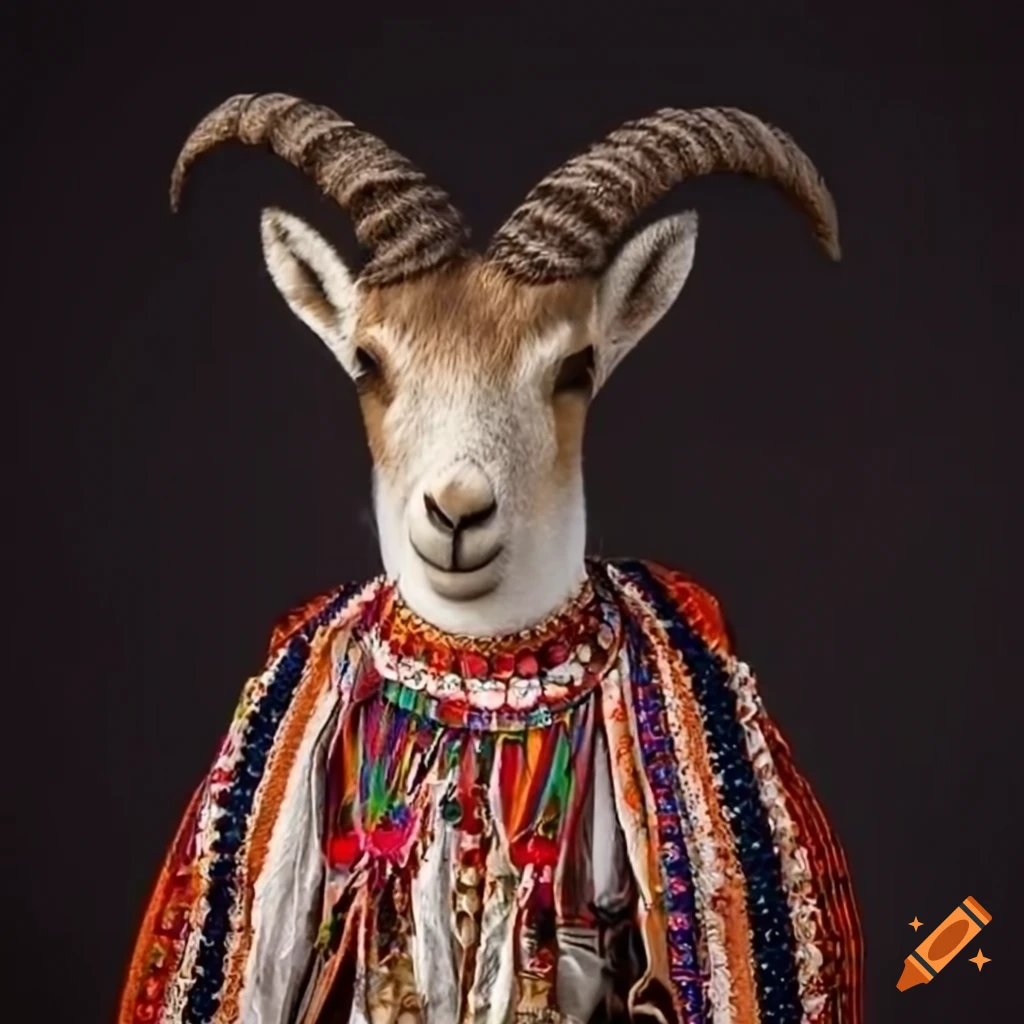 Saiga Saiga Saigini Saiga tatarica Capra tatarica head and chapan or ...