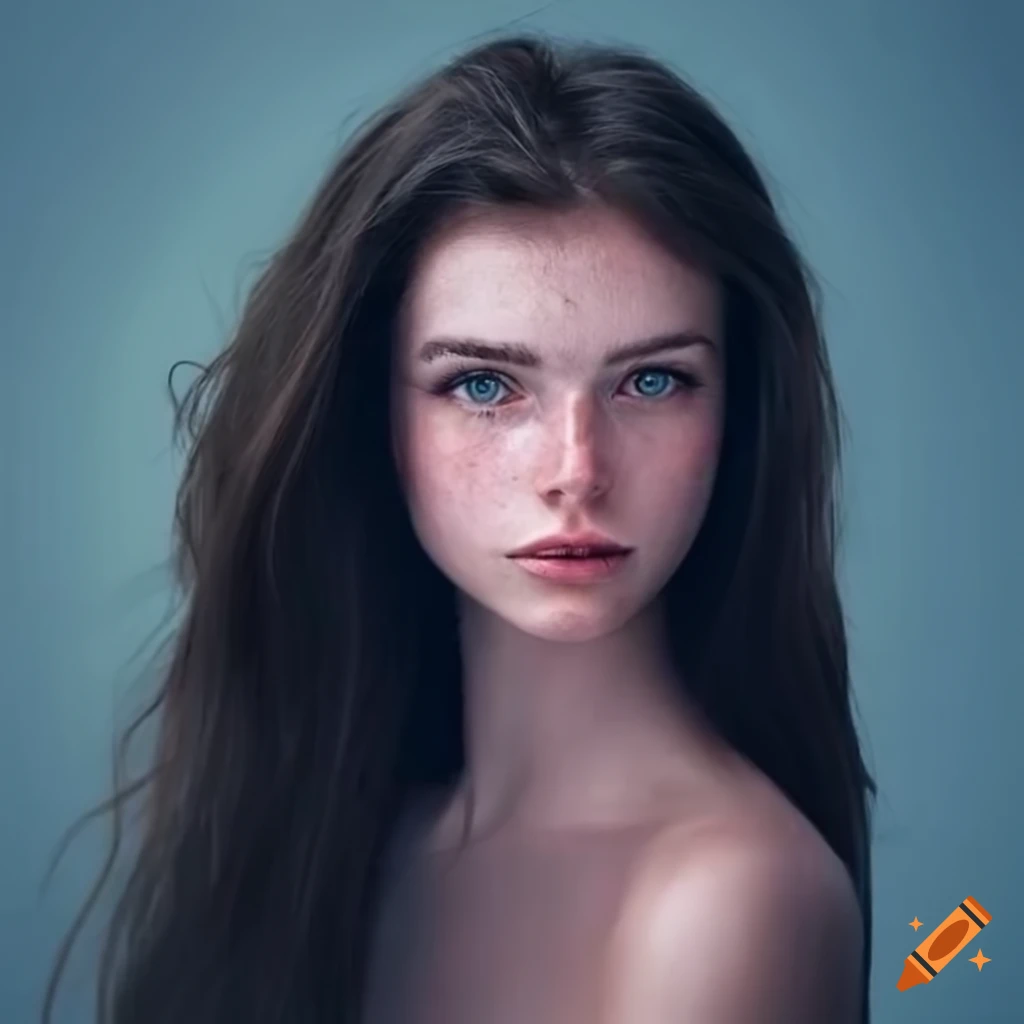 Beautiful Young Woman Shoulder Length Hair Very Light Freckles On Craiyon