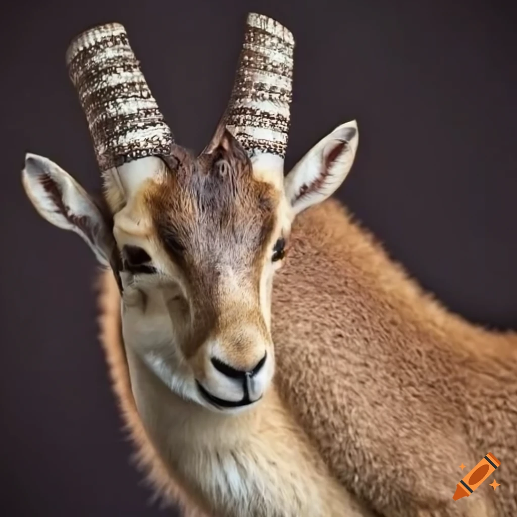 Saiga Saiga Saigini Saiga tatarica Capra tatarica head and chapan or ...