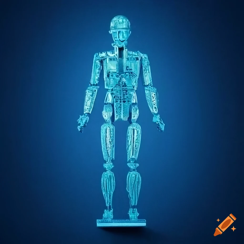 Highly detailed accurate anatomical chart blueprint of a puppet toy patent