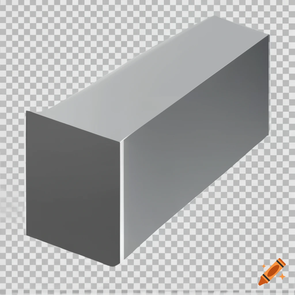 3 realistic metal square section extrusion with isolated white ...