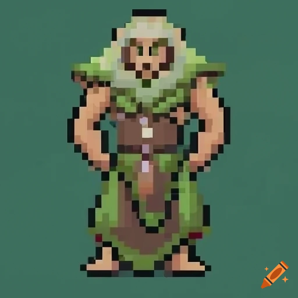 Druid pixel art on Craiyon