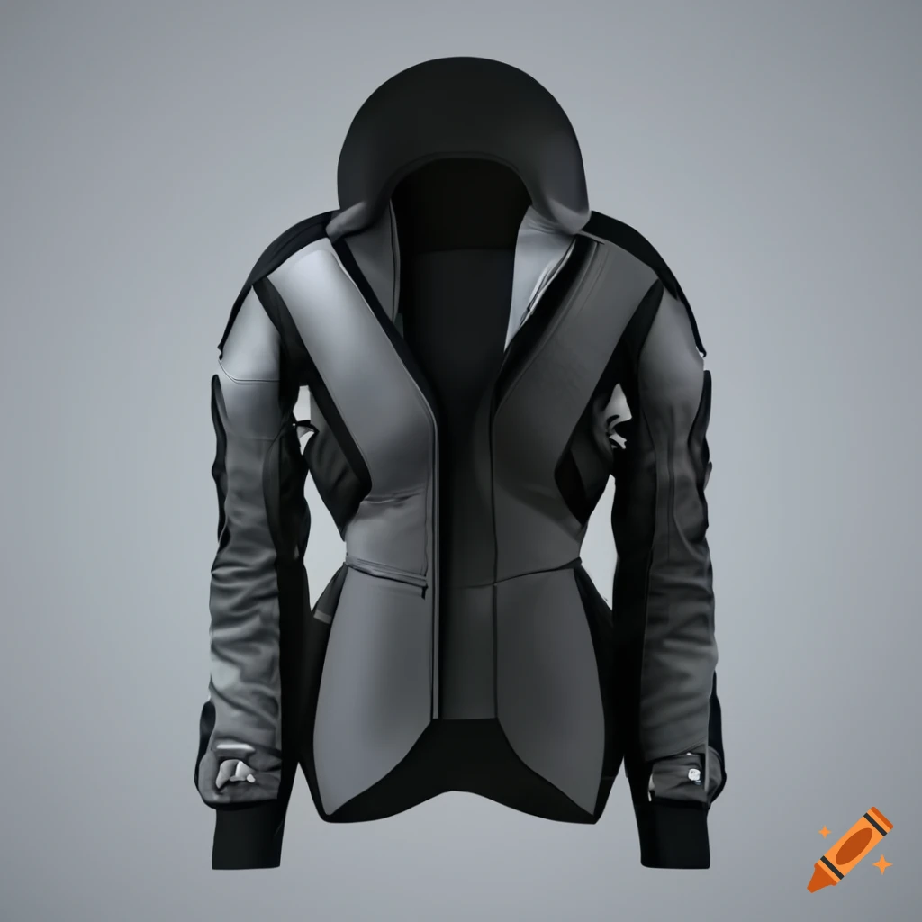 A futuristic unisex clothing design in 3d