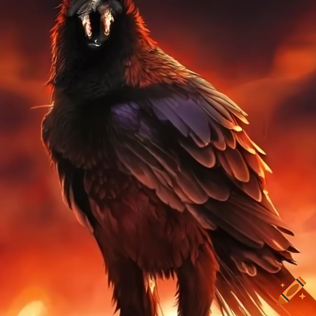 Raven and red wolf