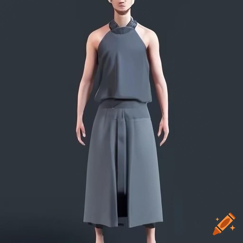 Realistic cutting edge unisex 3d outfit on a model
