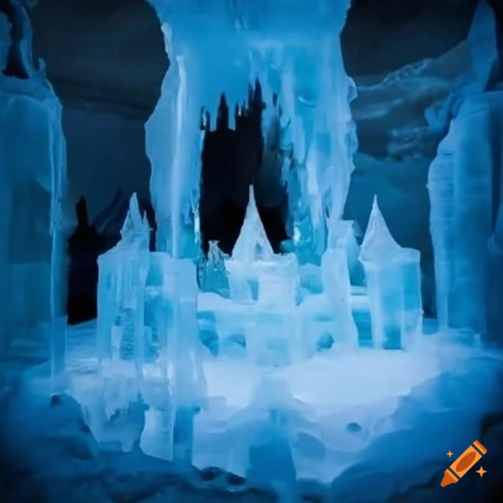 A castle made out of ice on Craiyon