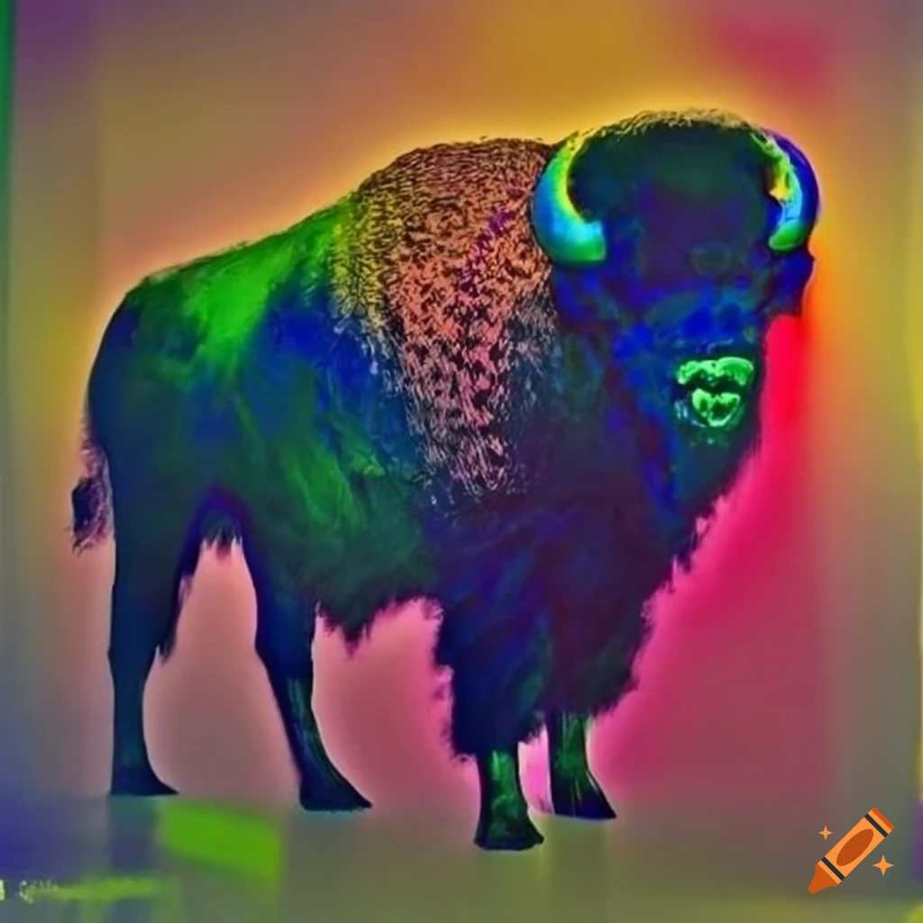 Andy warhol bright colors art american buffalo on Craiyon