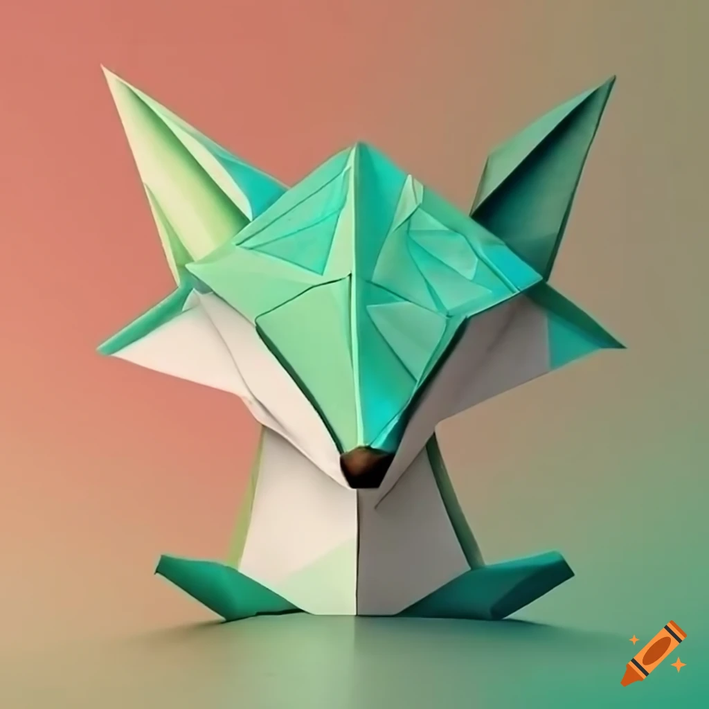 Origami paper fox on Craiyon