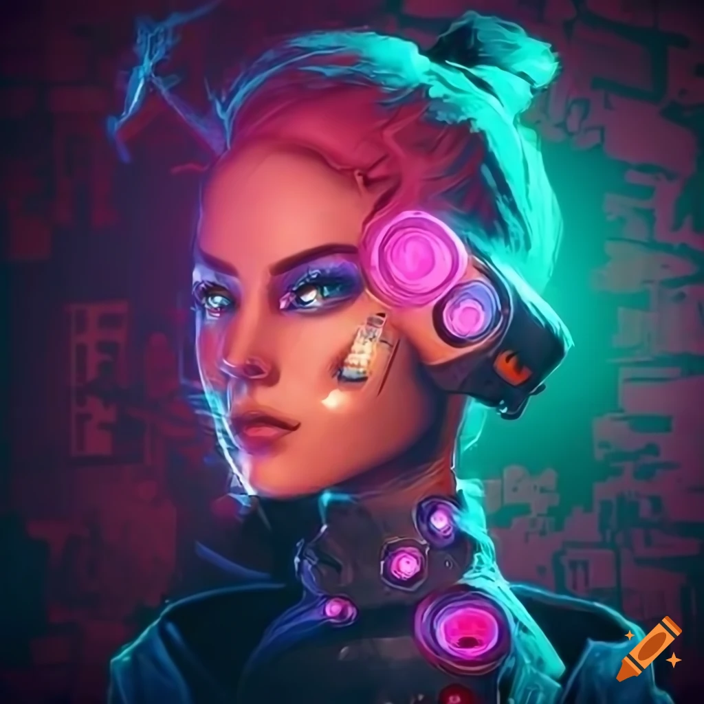 Icon for a mobile game in a cyberpunk style