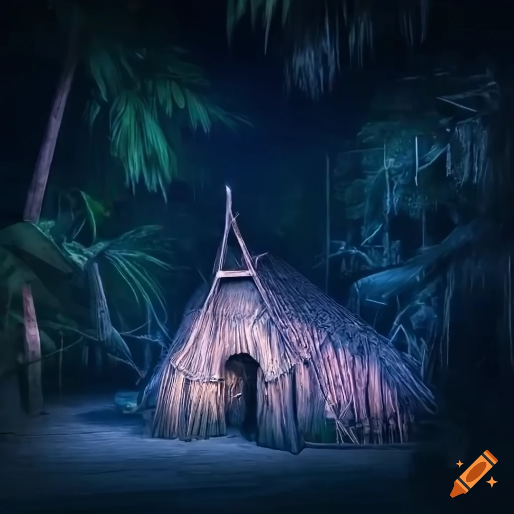 A primitive yet elaborate hut with multiple stories in a futuristic ...