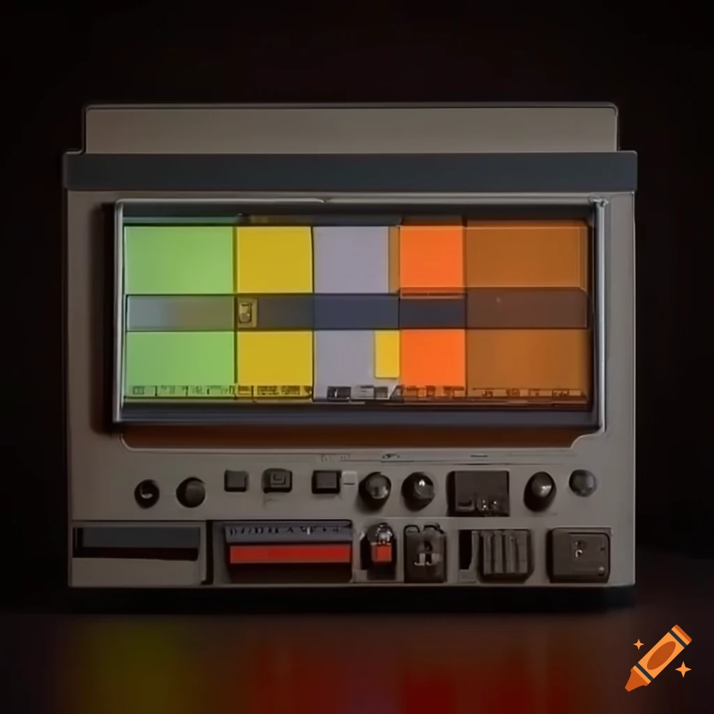 70s Technology Lcd Retro Computer Technology 70S 80S. Old Style Pc