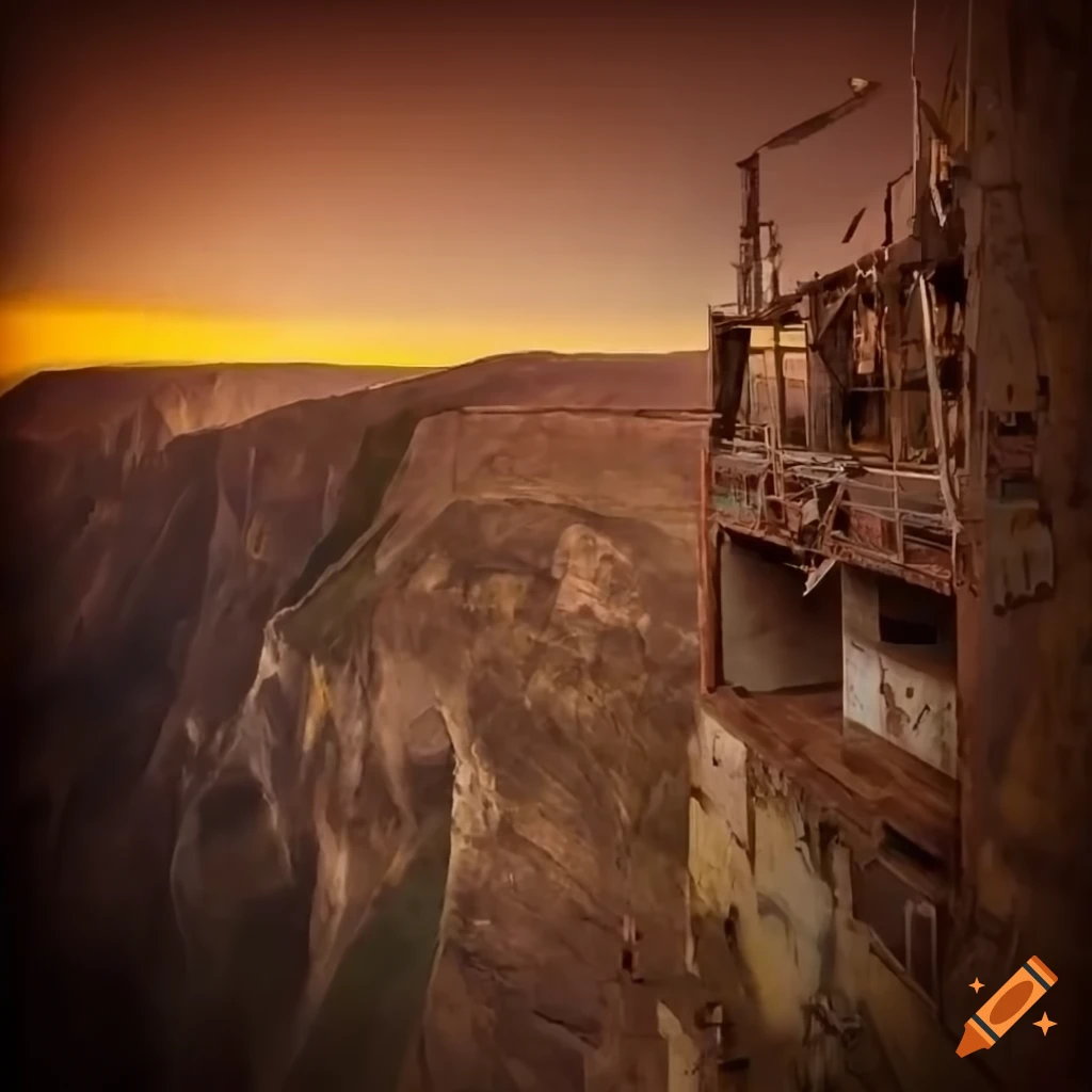 A rust space station. sherlock holmes. a cliff on Craiyon