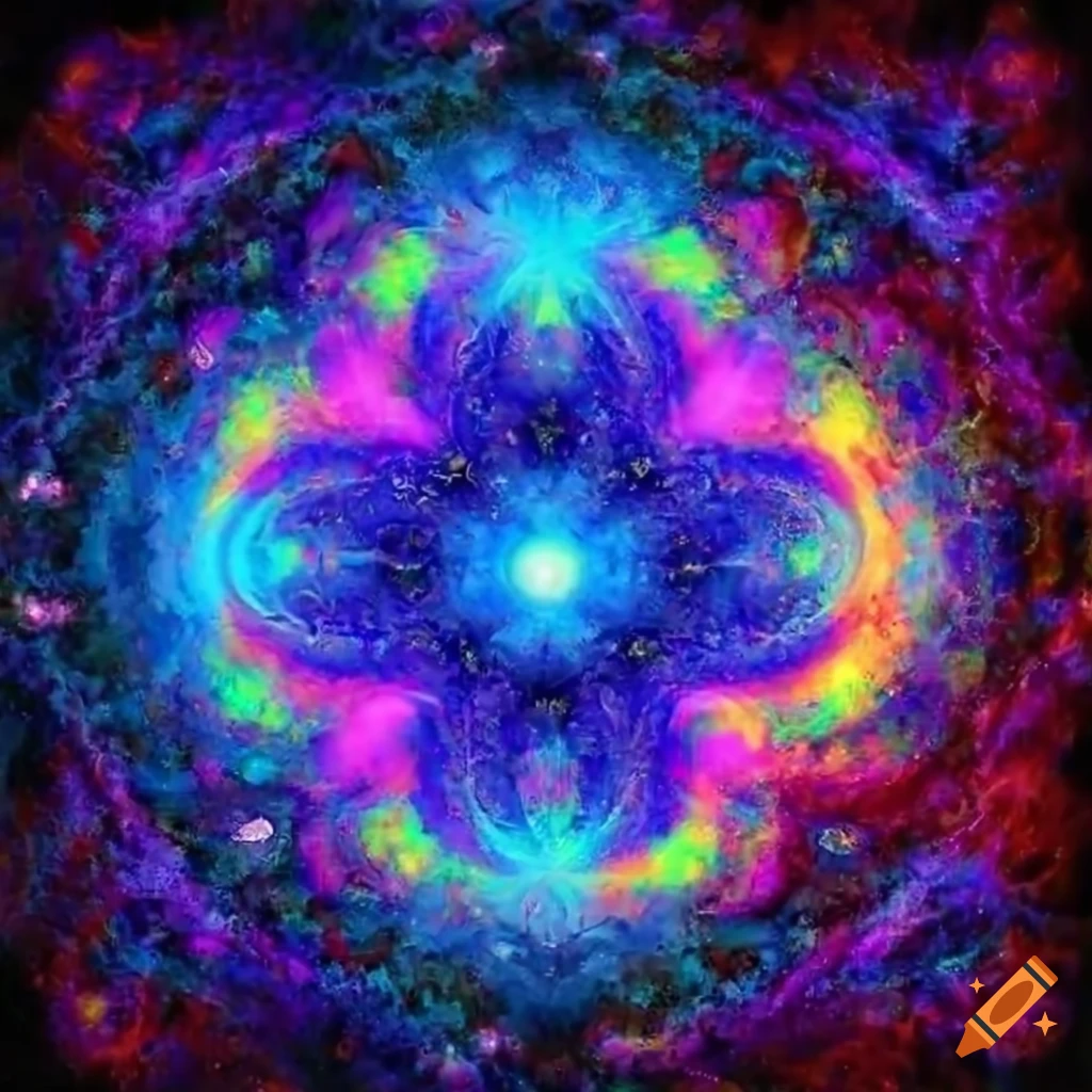 Abstract fractal art of colorful cosmic explosion