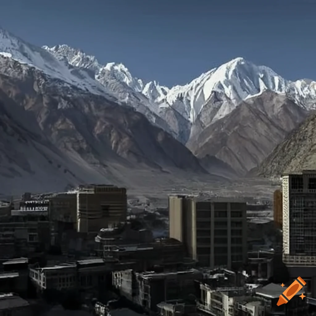 Gilgit with high rise buildings on Craiyon