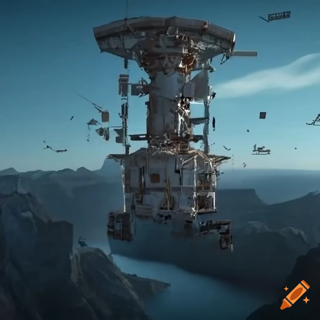 A rust space station. Sherlock Holmes. A cliff on Craiyon