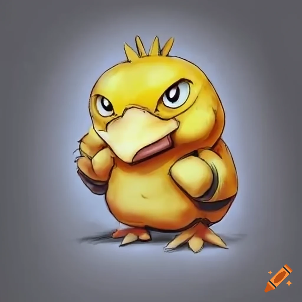 Psyduck pokemon doing karate